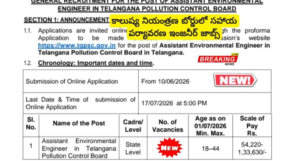 Govt Jobs : కాలుష్య నియంత్రణ బోర్డులో అసిస్టెంట్ ఎన్విరాన్‌మెంటల్ ...